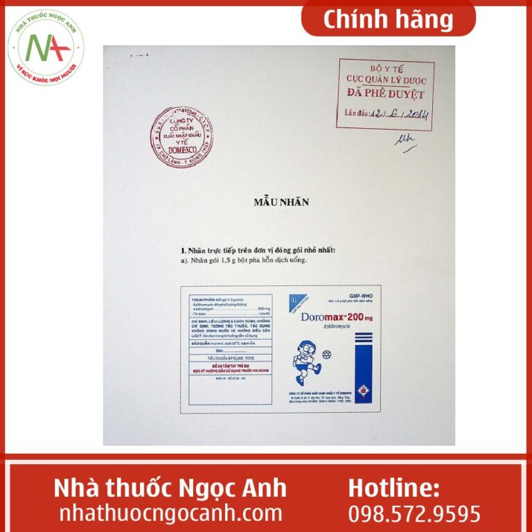 Thuốc Doromax 200mg có phải kháng sinh không, giá bao nhiêu, mua ở đâu?