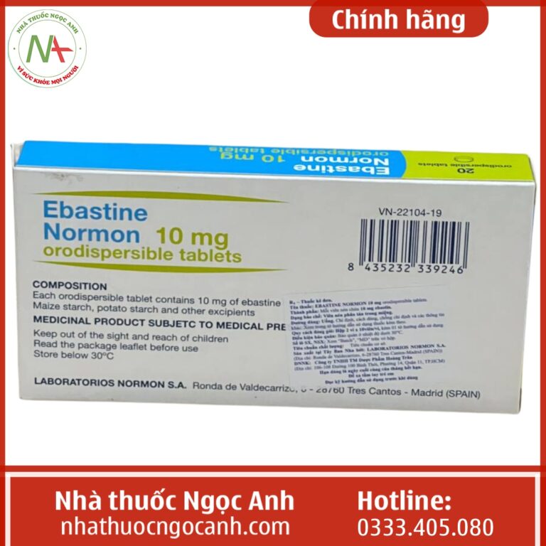 Thuốc Ebastine Normon 10mg là thuốc gì, giá bao nhiêu, mua ở đâu?