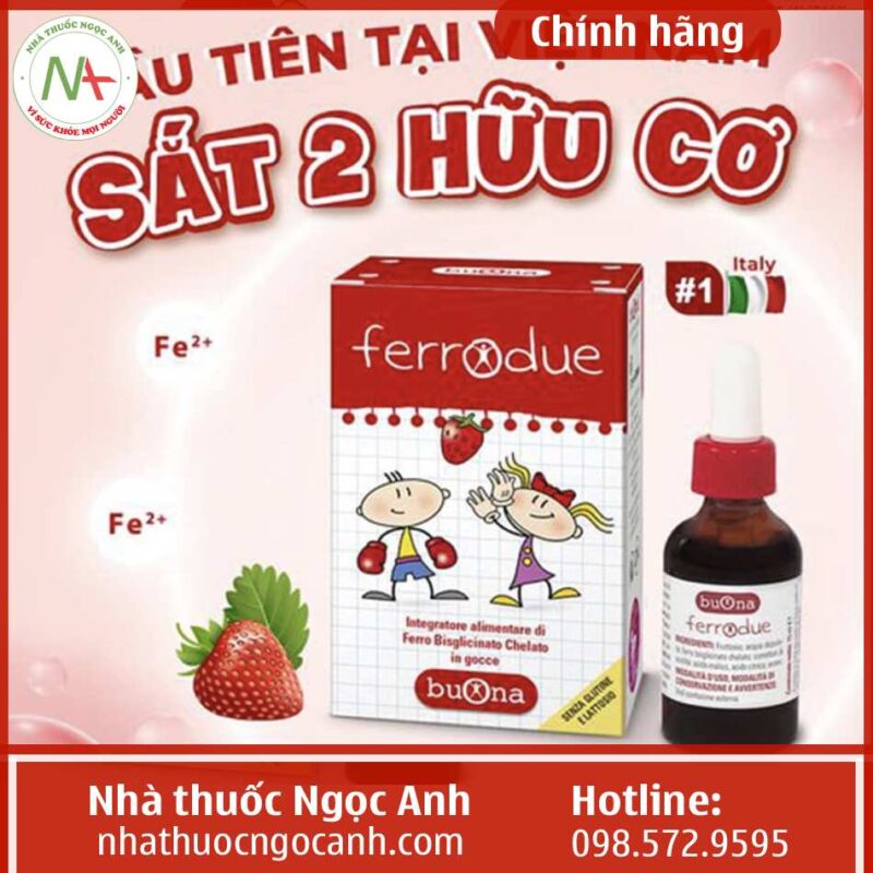 Thuốc sắt nhỏ giọt Ferrodue Bouna 15ml giá bao nhiêu, mua ở đâu