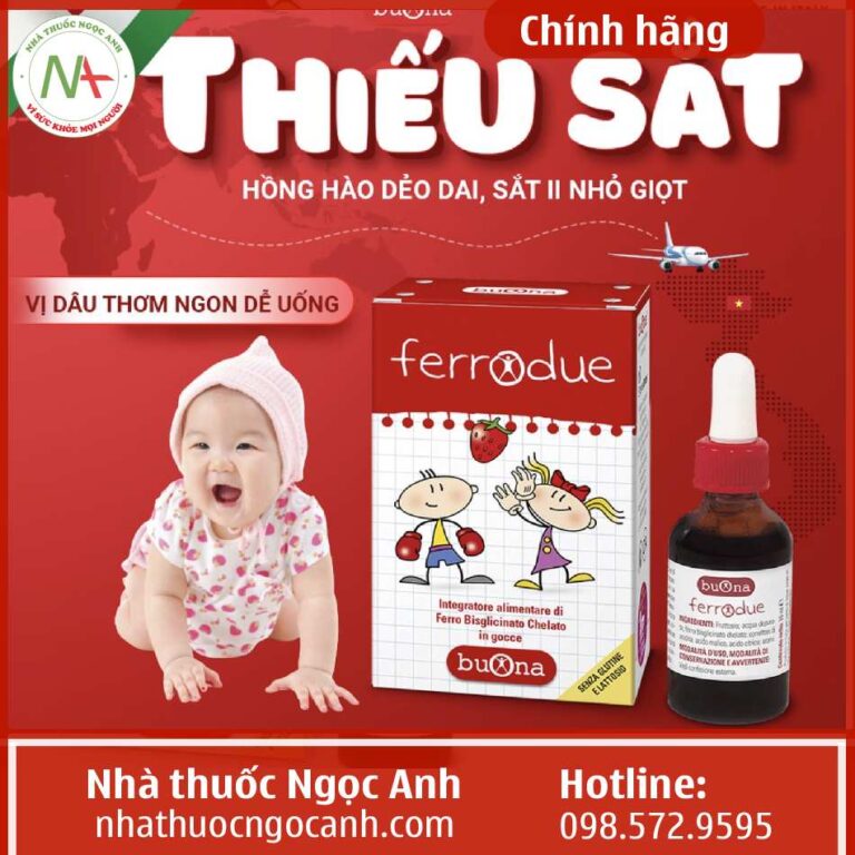 Thuốc sắt nhỏ giọt Ferrodue Bouna 15ml giá bao nhiêu, mua ở đâu