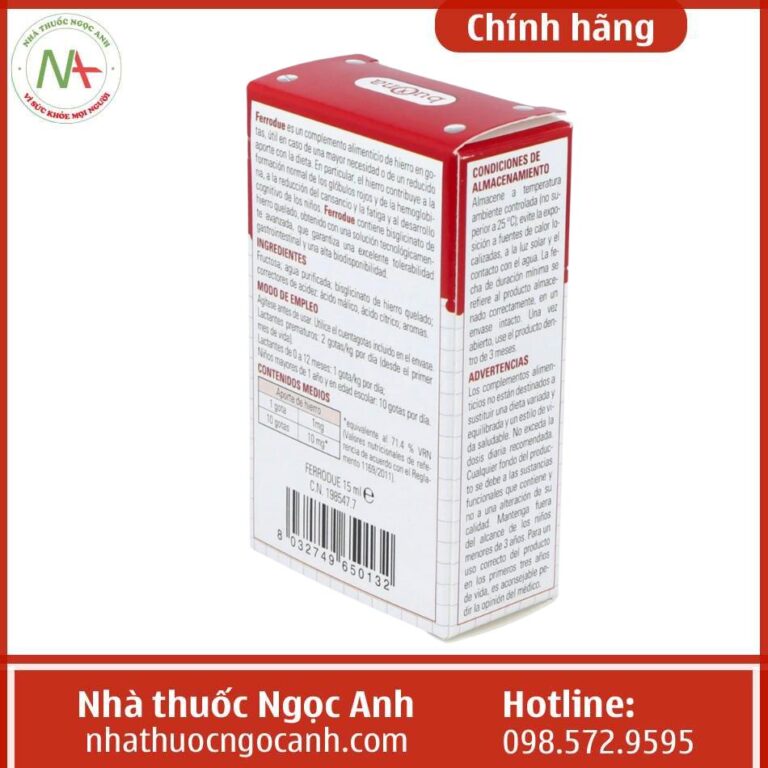 Thuốc sắt nhỏ giọt Ferrodue Bouna 15ml giá bao nhiêu, mua ở đâu