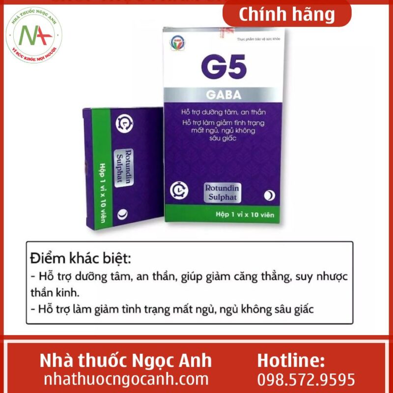 Thuốc G5 GABA là thuốc gì, tác dụng, giá bao nhiêu, mua ở đâu?