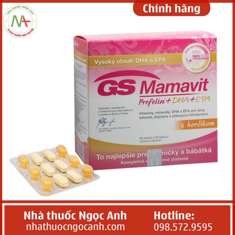 Thuốc GS Mamavit Prefolin+DHA+EPA review, giá bao nhiêu, mua ở đâu