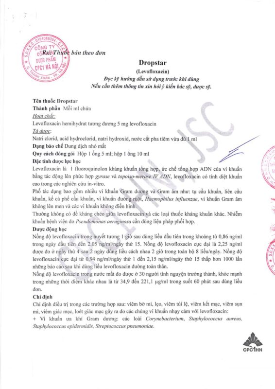 Thuốc nhỏ mắt Dropstar 10ml có tác dụng gì, giá bao nhiêu, mua ở đâu