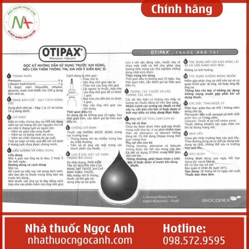 Thuốc nhỏ tai Otipax 15ml là thuốc gì, giá bao nhiêu, mua ở đâu?