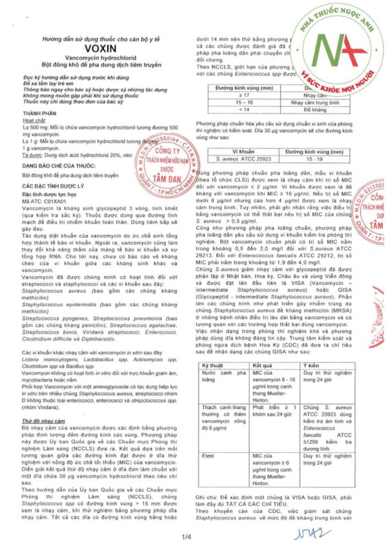 Thuốc Voxin 500mg có tác dụng gì, giá bao nhiêu, mua ở đâu?