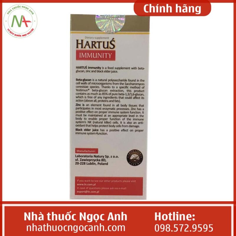 Thuốc Hartus Immunity uống lúc nào, giá bao nhiêu, mua ở đâu?
