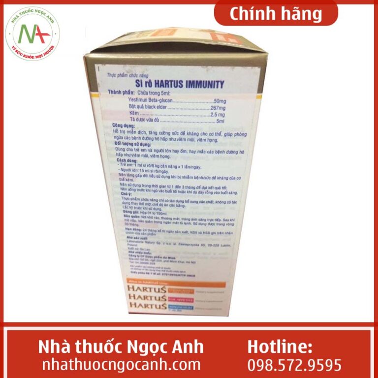 Thuốc Hartus Immunity uống lúc nào, giá bao nhiêu, mua ở đâu?