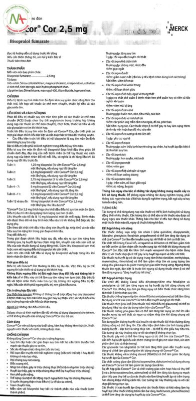 Thuốc Concor COR 2.5mg uống lâu dài có tốt không, giá bao nhiêu, mua ở đâu