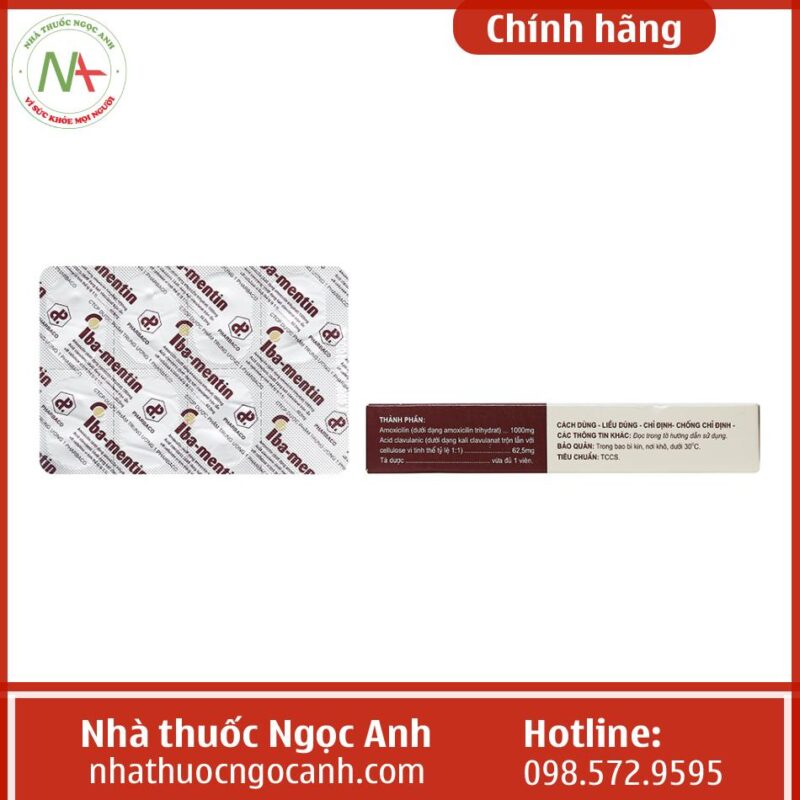 Thuốc Iba-Mentin 1000mg/62,5mg có tác dụng gì, mua ở đâu, giá bao nhiêu?