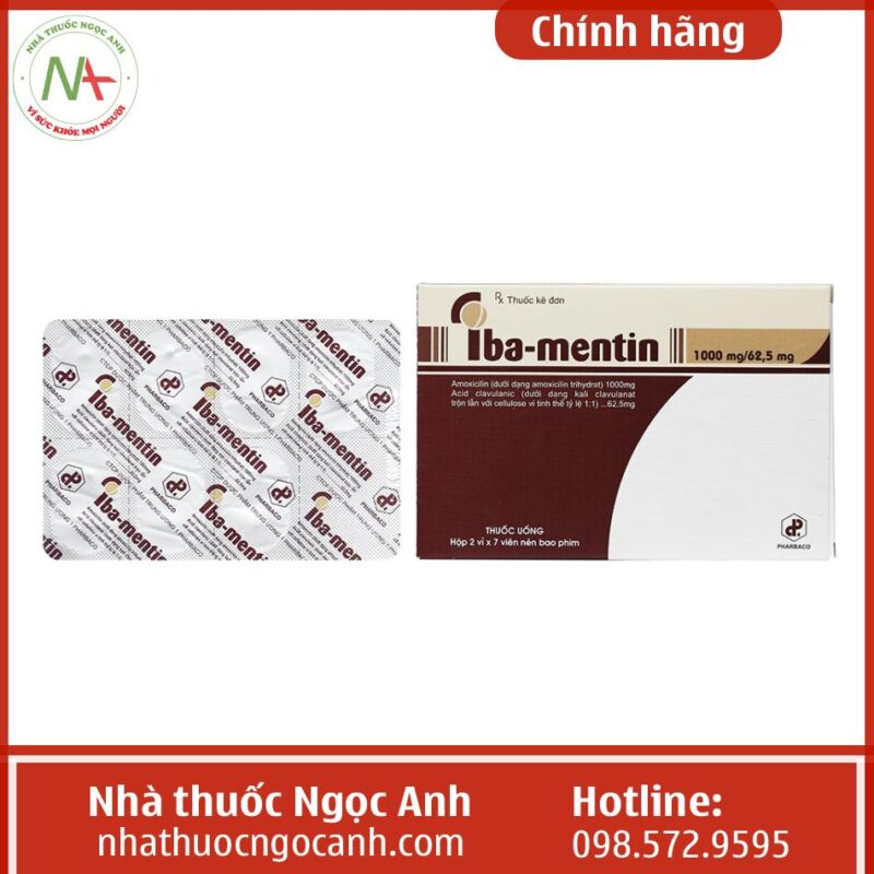 Thuốc Iba-Mentin 1000mg/62,5mg có tác dụng gì, mua ở đâu, giá bao nhiêu?
