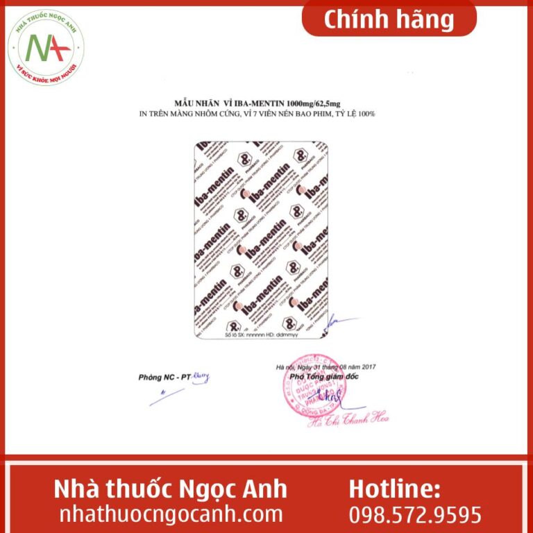 Thuốc Iba-Mentin 1000mg/62,5mg có tác dụng gì, mua ở đâu, giá bao nhiêu?