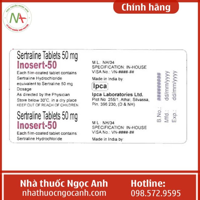 Thuốc Inosert-50 là thuốc gì, tác dụng phụ, mua ở đâu, giá bao nhiêu?