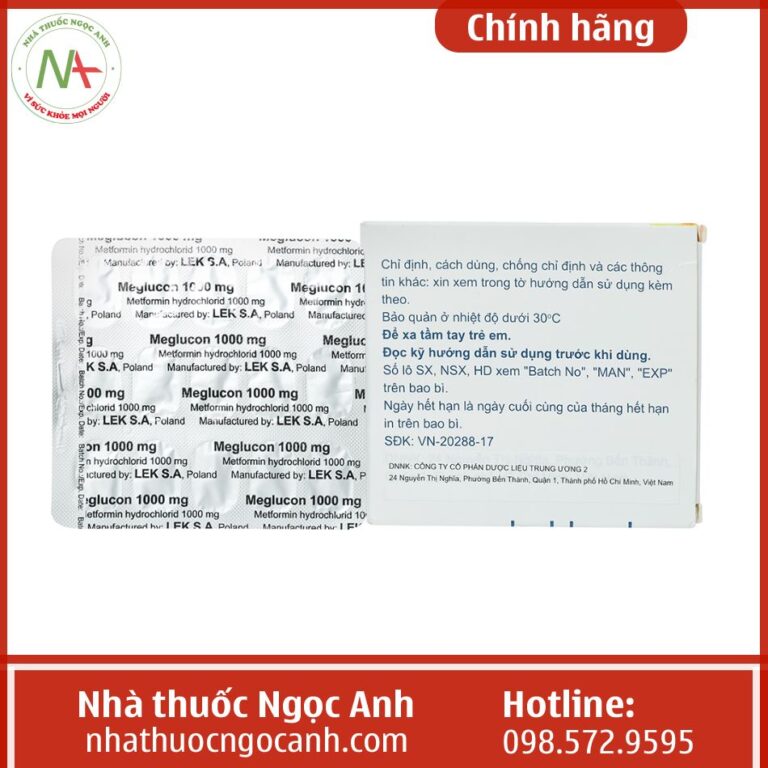Thuốc Meglucon 1000mg là thuốc gì? Giá bao nhiêu? Mua ở đâu