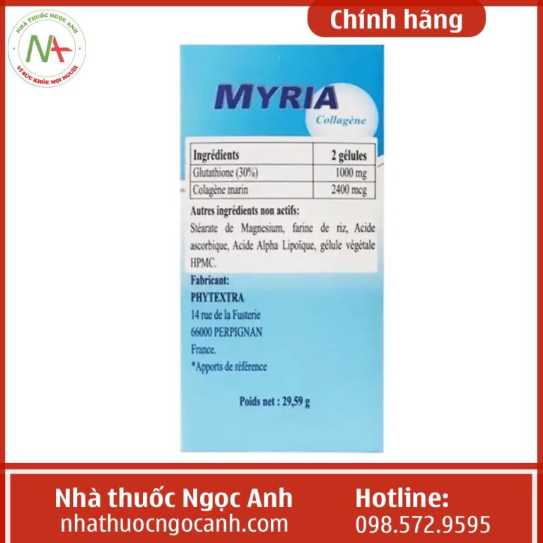 Thuốc Myria new Glutathione Hộp 60 viên giá bao nhiêu, mua ở đâu
