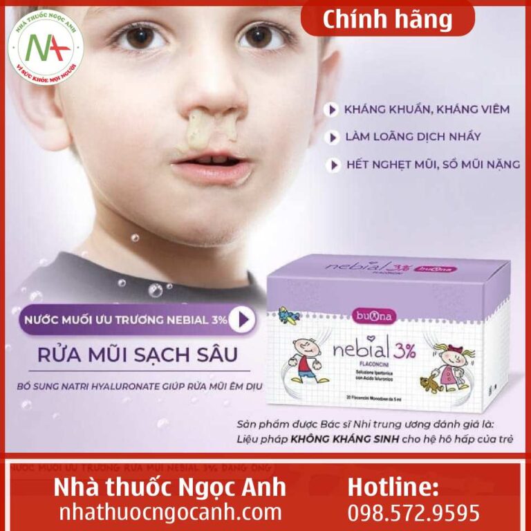Thuốc Nebial 3% Flaconcini có tác dụng gì, giá bao nhiêu, mua ở đâu