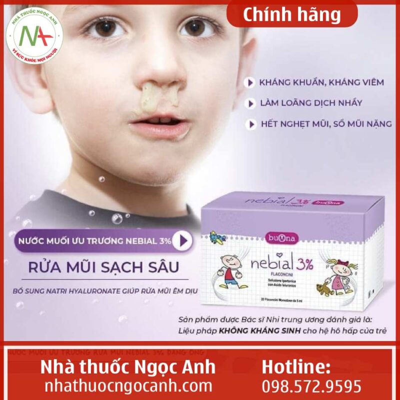 Thuốc Nebial 3% Flaconcini có tác dụng gì, giá bao nhiêu, mua ở đâu