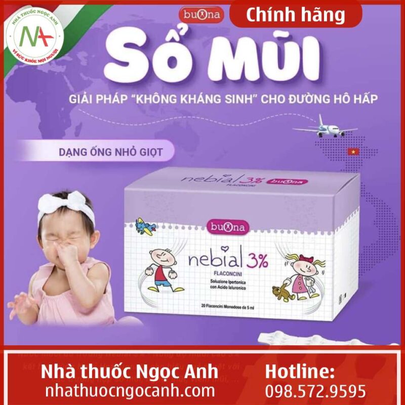 Thuốc Nebial 3% Flaconcini có tác dụng gì, giá bao nhiêu, mua ở đâu