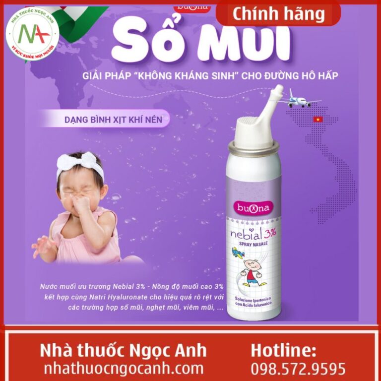 Nebial 3% Nasal Spray là thuốc gì, có tốt không, mua ở đâu, giá bao nhiêu