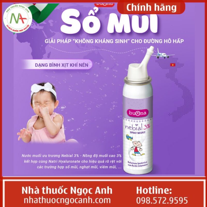 Nebial 3% Nasal Spray là thuốc gì, có tốt không, mua ở đâu, giá bao nhiêu