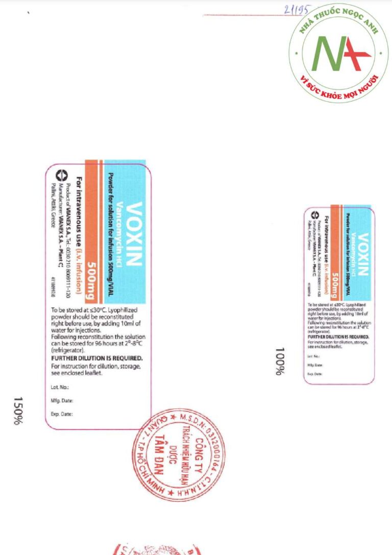 Thuốc Voxin 500mg có tác dụng gì, giá bao nhiêu, mua ở đâu?