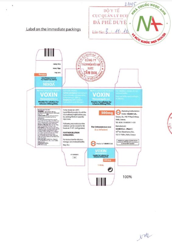 Thuốc Voxin 500mg có tác dụng gì, giá bao nhiêu, mua ở đâu?