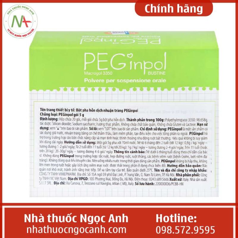 Thuốc PEGinpol gói uống trước hay sau ăn, giá bao nhiêu, mua ở đâu?
