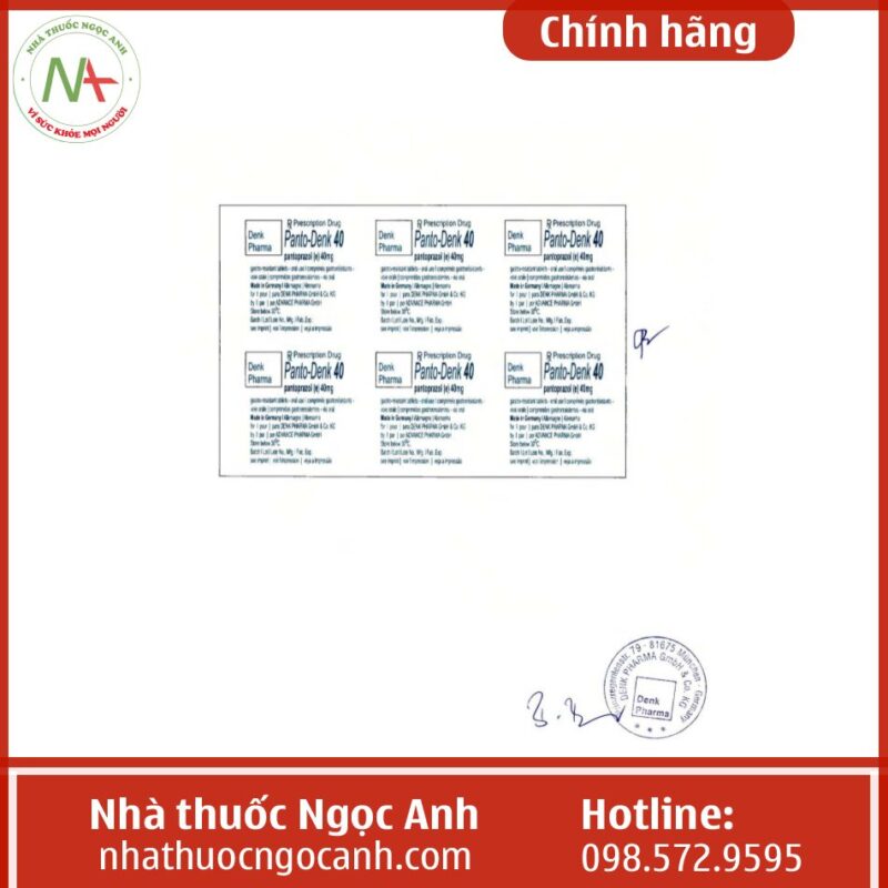 Thuốc Panto-Denk 40 là thuốc gì, tác dụng gì, mua ở đâu, giá bao nhiêu?