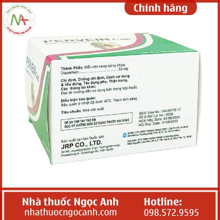 Thuốc Pervein Cap. 50mg có tác dụng gì, mua ở đâu, giá bao nhiêu