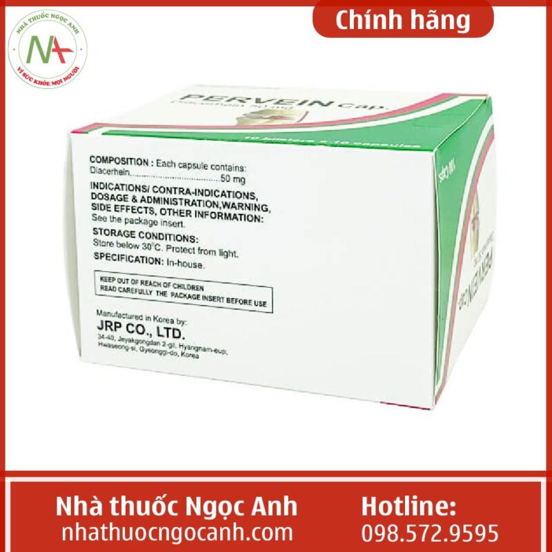 Thuốc Pervein Cap. 50mg có tác dụng gì, mua ở đâu, giá bao nhiêu