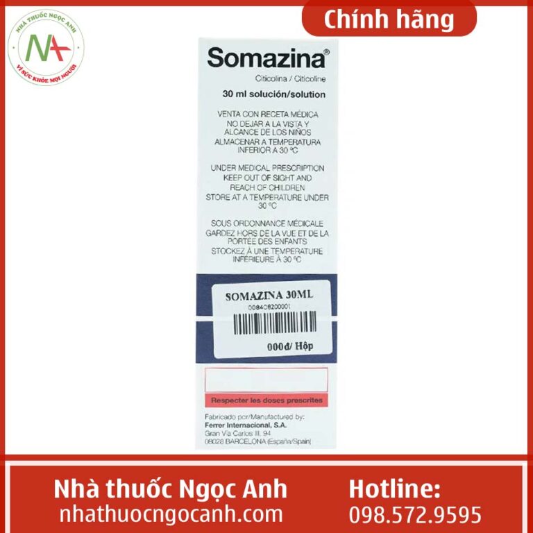 Thuốc bổ não Somazina 100mg/ml 30ml giá bao nhiêu, mua ở đâu