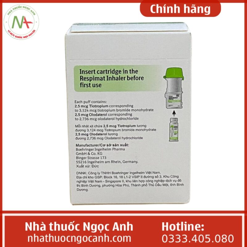 Thuốc Spiolto Respimat 2.5mcg/2.5mcg mua ở đâu, giá bao nhiêu?