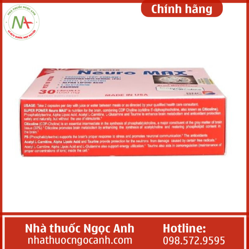 Super Power Neuro Max của Mỹ là thuốc gì, giá bao nhiêu, mua ở đâu