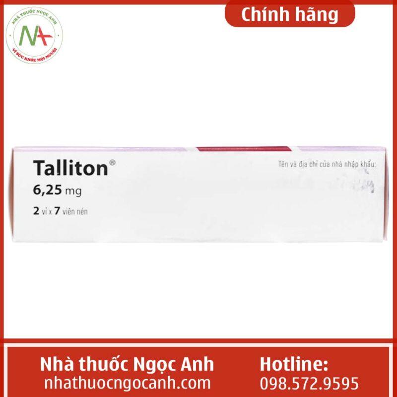 Thuốc Talliton 6.25mg có tác dụng gì, giá bao nhiêu, mua ở đâu?