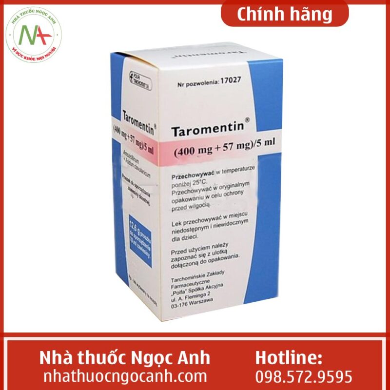 Thuốc Taromentin 457mg/5ml mua ở đâu, giá bao nhiêu?