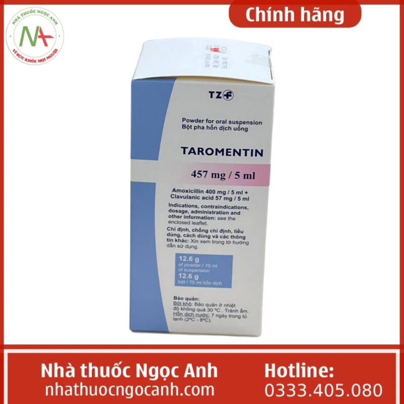 Thuốc Taromentin 457mg/5ml cách pha, mua ở đâu, giá bao nhiêu?