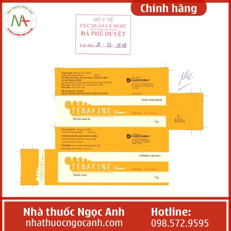 Thuốc bôi Tenafine cream 15g là thuốc gì, giá bao nhiêu, mua ở đâu?
