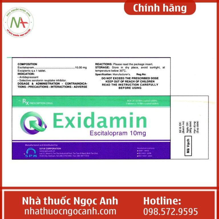 Thuốc Exidamin 10mg là thuốc gì, có tác dụng gì, mua ở đâu, giá bao nhiêu