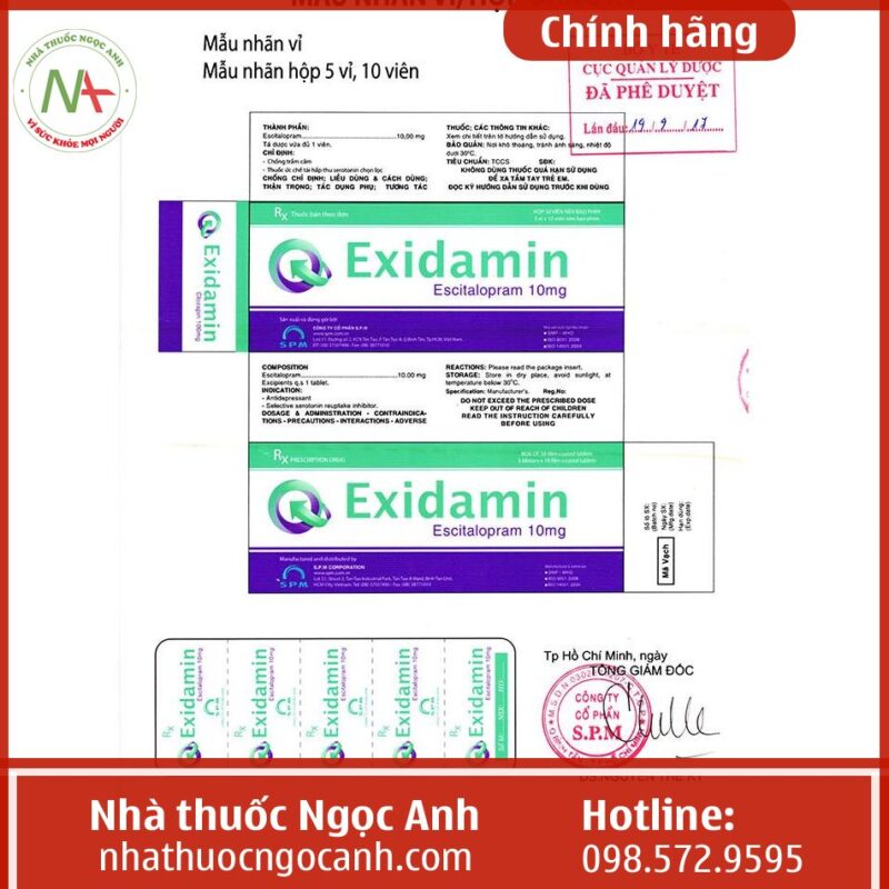 Thuốc Exidamin 10mg là thuốc gì, có tác dụng gì, mua ở đâu, giá bao nhiêu