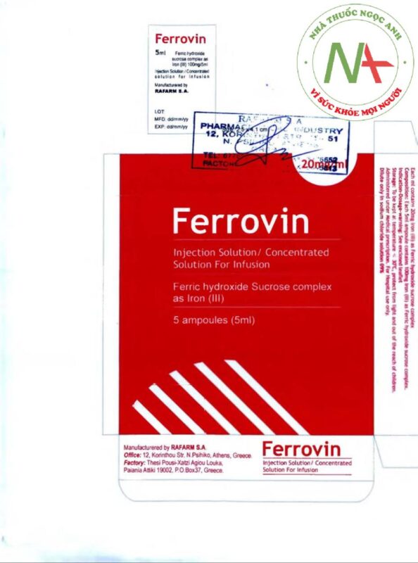 Thuốc Ferrovin 100mg/5ml có tác dụng gì, giá bao nhiêu, mua ở đâu?