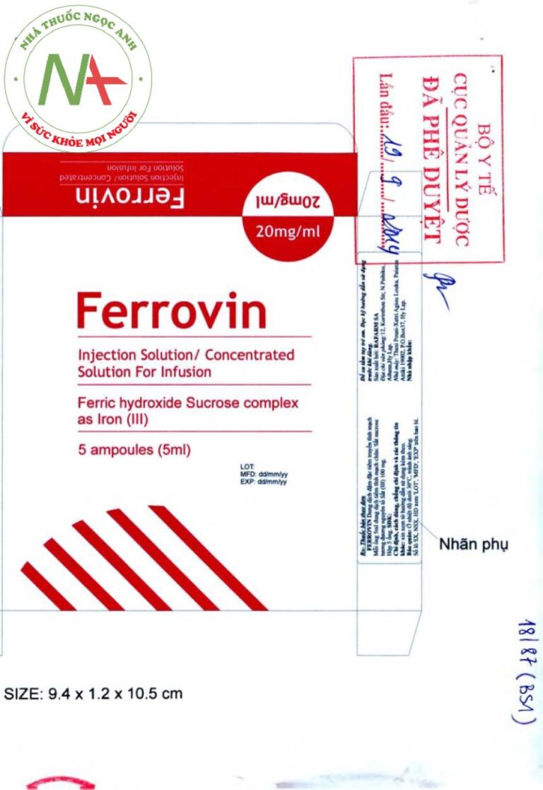 Thuốc Ferrovin 100mg/5ml có tác dụng gì, giá bao nhiêu, mua ở đâu?