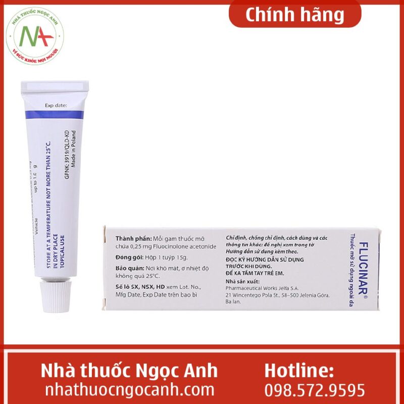 Thuốc Flucinar Ointment 15g có tác dụng gì, giá bao nhiêu, mua ở đâu?