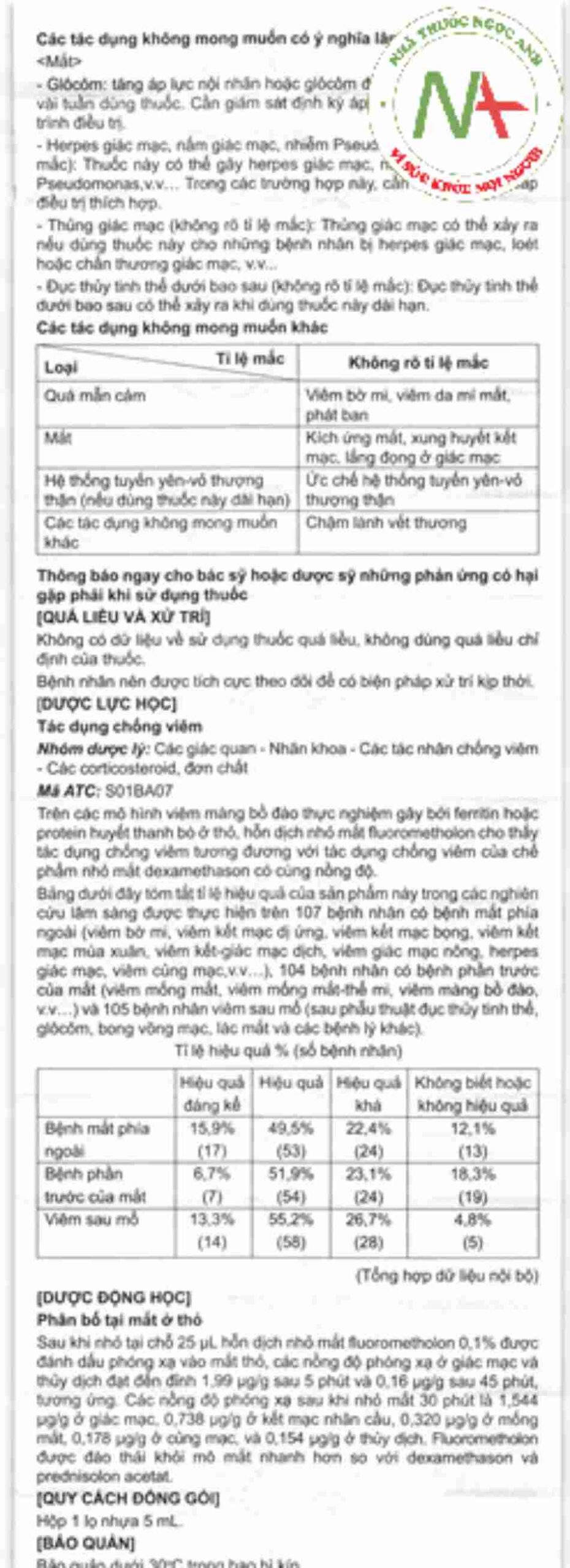 Thuốc Flumetholon 0,1% là thuốc gì, giá bao nhiêu, mua ở đâu?