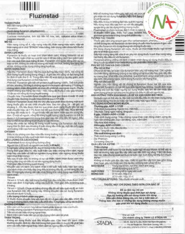 Thuốc Fluzinstad 5 là thuốc gì, có tác dụng gì, giá bao nhiêu, mua ở đâu