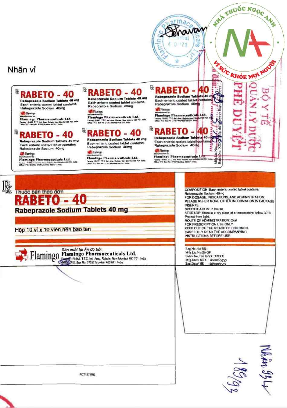 Thuốc Rabeto-40 là thuốc gì,tác dụng gì,giá bao nhiêu,mua ở đâu?