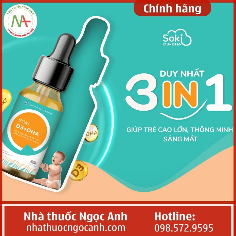 Thuốc Soki D3+DHA là thuốc gì, có tốt không, giá bao nhiêu, mua ở đâu?