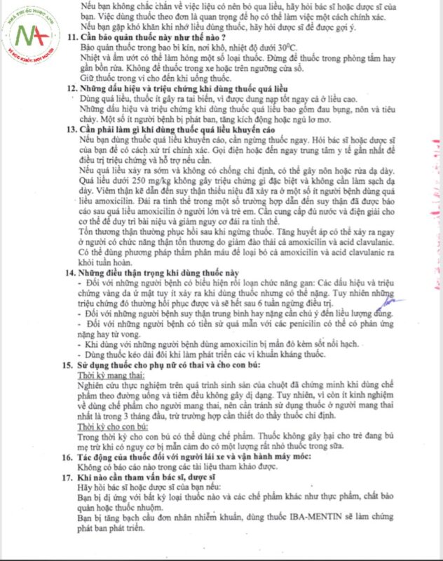 Thuốc Iba-Mentin 1000mg/62,5mg có tác dụng gì, mua ở đâu, giá bao nhiêu?