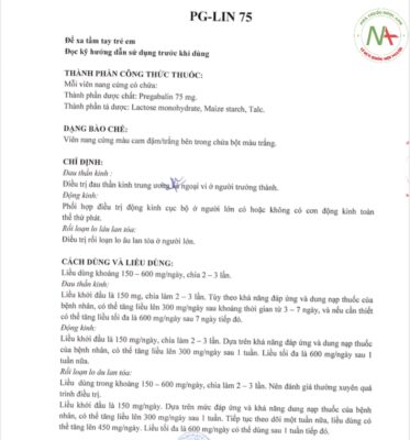 Thuốc PG-Lin 75 là thuốc gì, có tác dụng gì, mua ở đâu, giá bao nhiêu?
