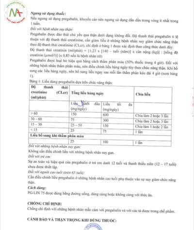 Thuốc PG-Lin 75 là thuốc gì, có tác dụng gì, mua ở đâu, giá bao nhiêu?