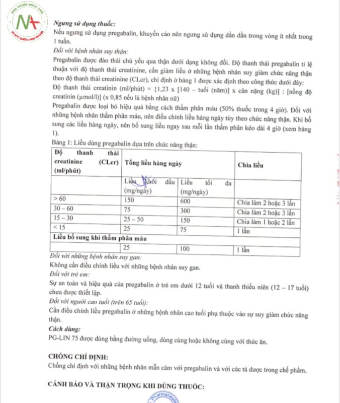 Thuốc PG-Lin 75 là thuốc gì, có tác dụng gì, mua ở đâu, giá bao nhiêu?